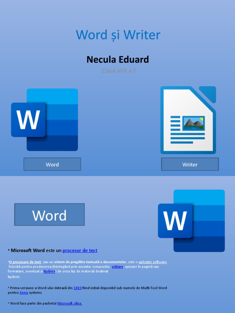 Word Și Writer | PDF