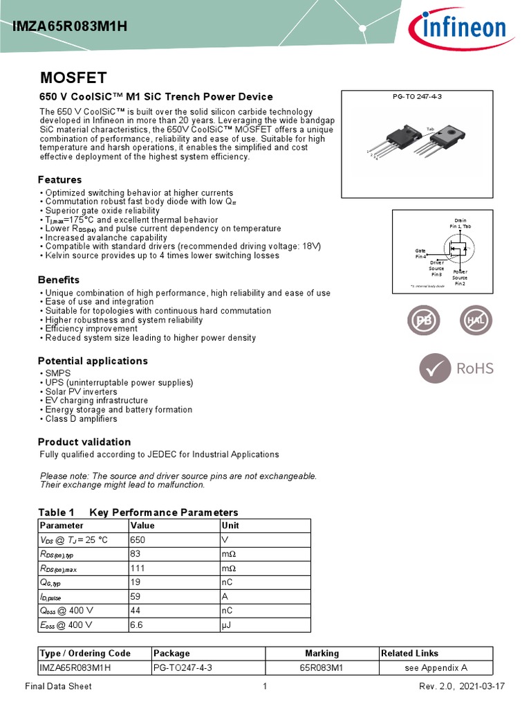 Infenion Mosfet | PDF | Computer Engineering | Power Electronics
