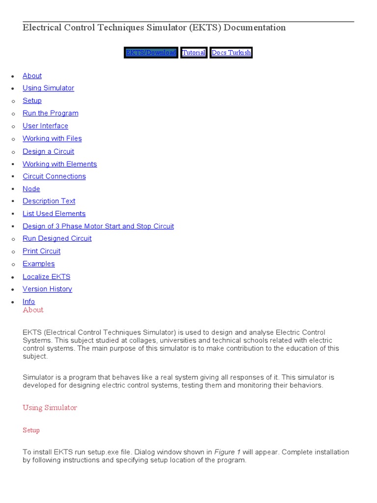 Electrical Control Techniques Simulator (EKTS) Documentation | PDF ...