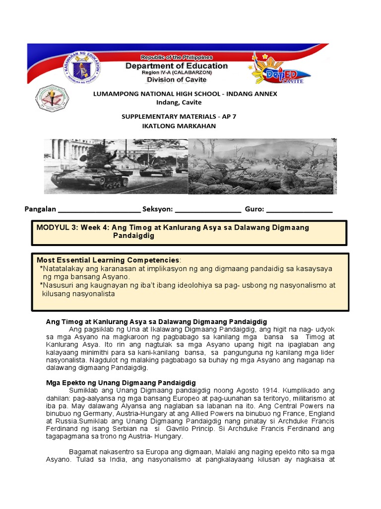 Week 4 Supp Mat AP7 3rd Q | PDF