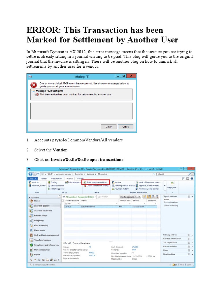 Un-Mark Transactions Marked For Settlement | PDF | Accounts Payable | Computer Data