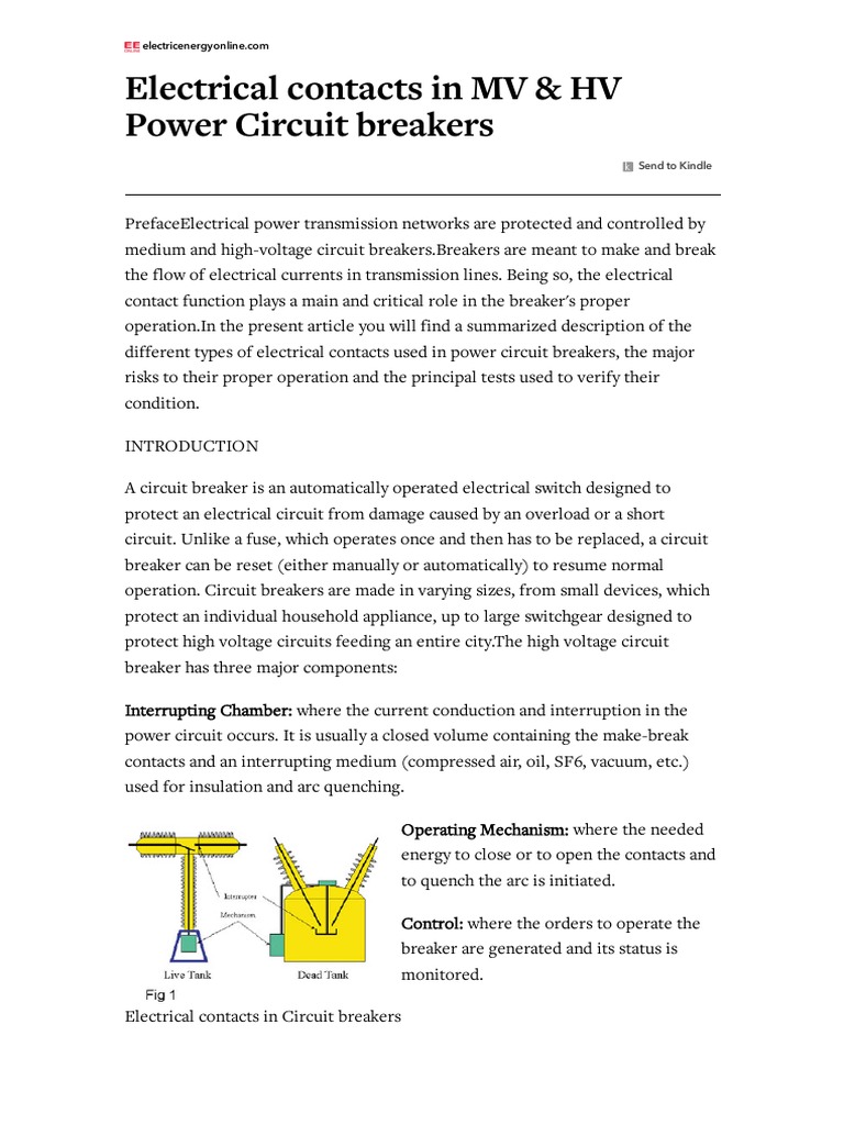 Electrical Contacts in Circuit Breakers | PDF | Building Engineering ...