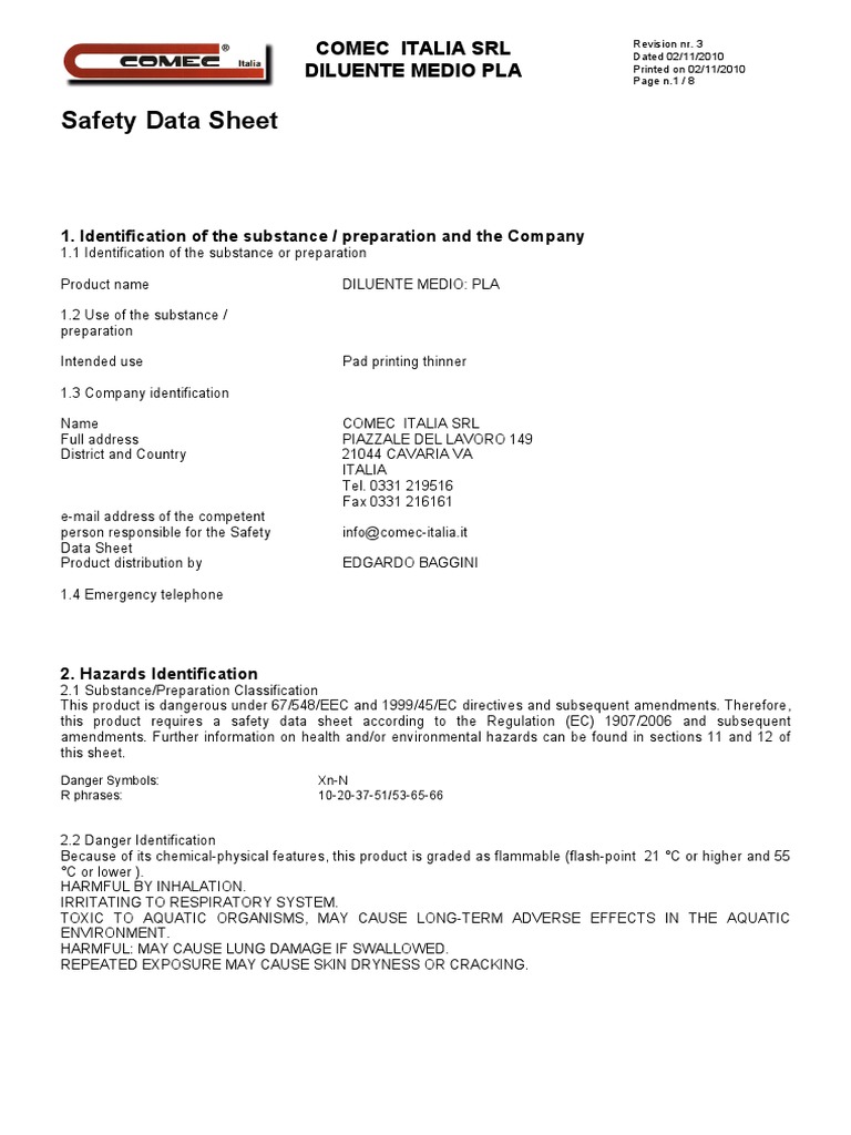 Datasheet PLA | PDF | Personal Protective Equipment | Water