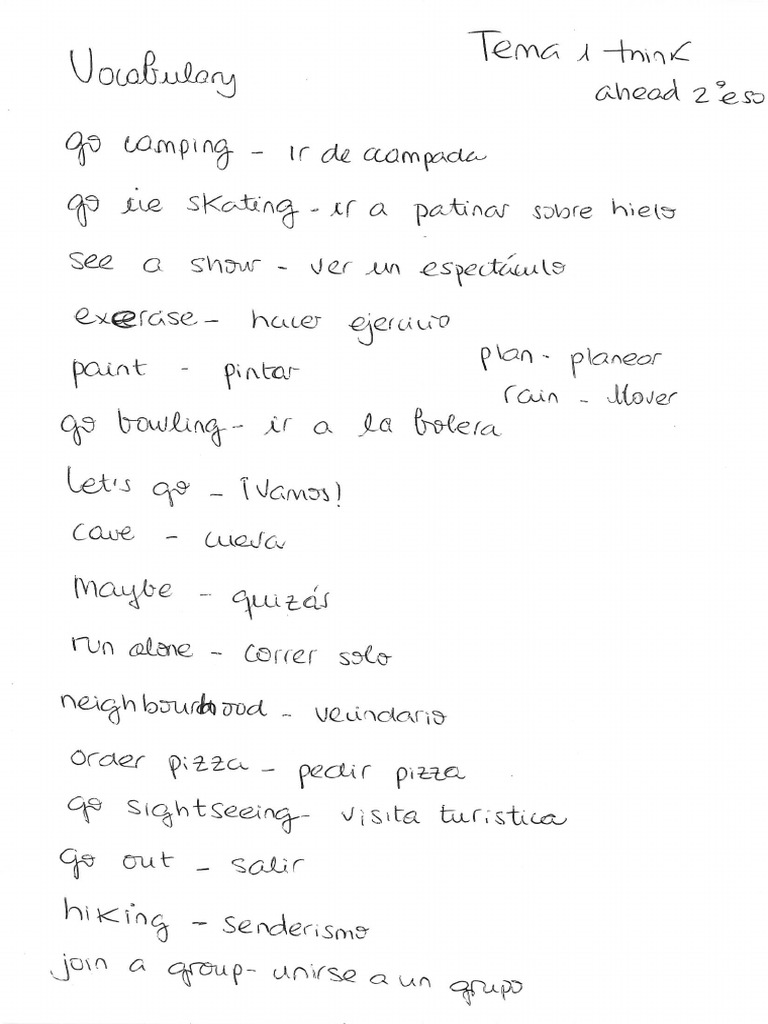 Tema 1 Think Ahead 2 Eso | PDF