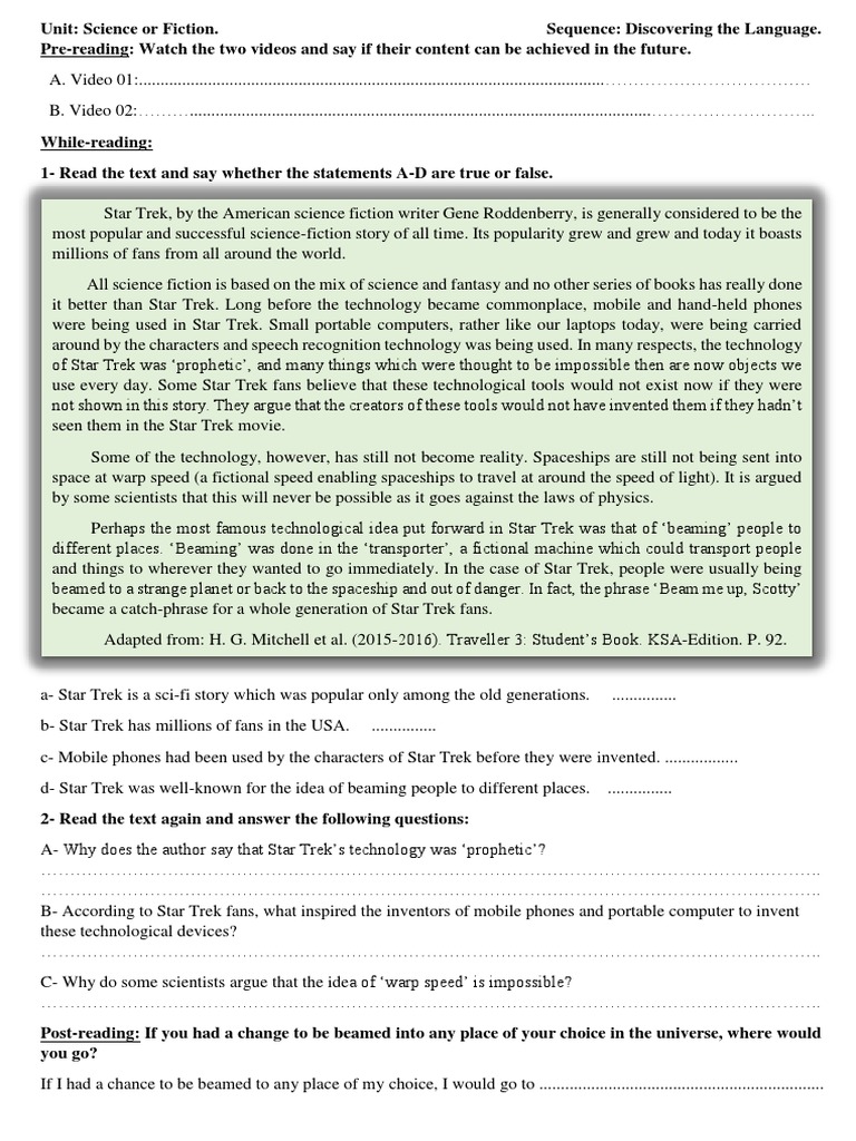 Science or Fiction Disc Lge | PDF | Star Trek | Science Fiction