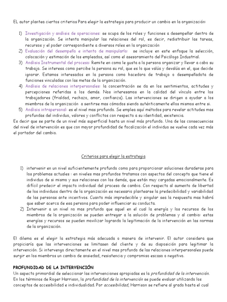 Roger Harrison | PDF | Comportamiento | Aprendizaje