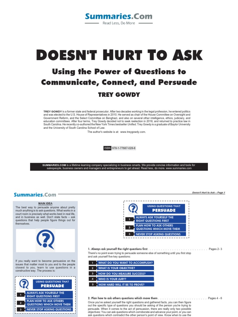 One Minute - Doesnt-Hurt-To-Ask | PDF | Persuasion