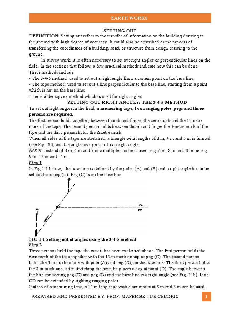 Setting Out Notes | PDF | Angle | Perpendicular