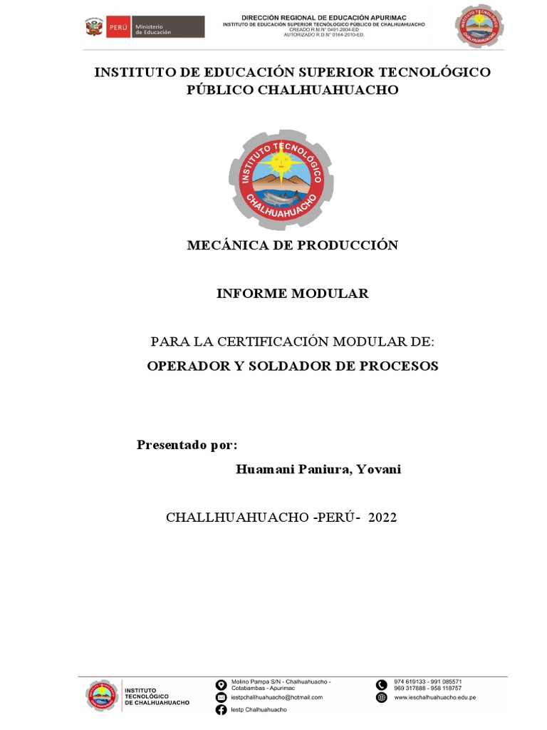 Informe Modular Yovani | PDF | Pintar | Soldadura