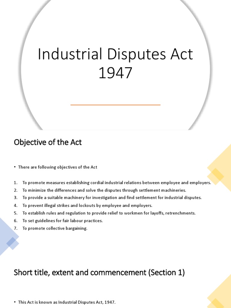 Industrial Dispute Act 1947 | PDF | Strike Action | Lockout (Industry) Industrial Dispute Act 1947 | PDF | Strike Action | Lockout (Industry)
