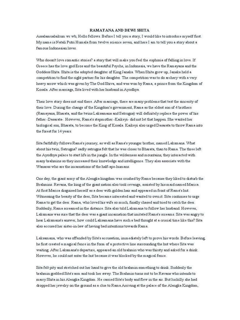 Script | PDF | Sita | Rama