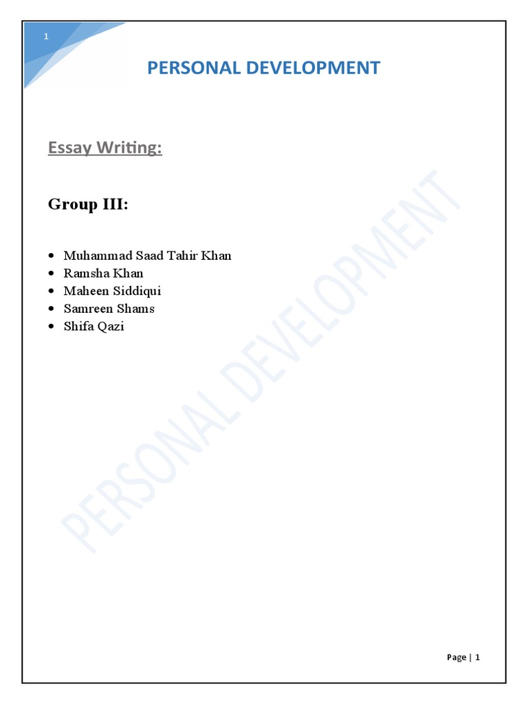 Essay On Personal Development | PDF