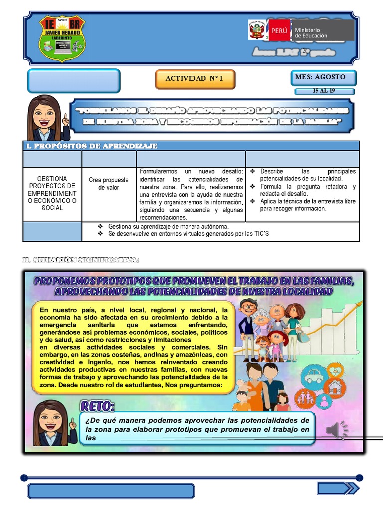 Ficha 1 - Ept | PDF | Piña | Aprendizaje