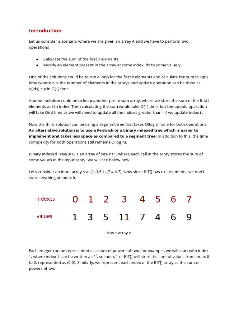 GP-CP-Introduction To Fenwick Trees | PDF | Array Data Structure | Theoretical Computer Science