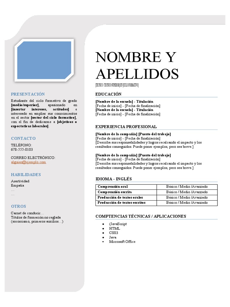 Plantilla CV para FCT | PDF | Ingeniería de software | Software