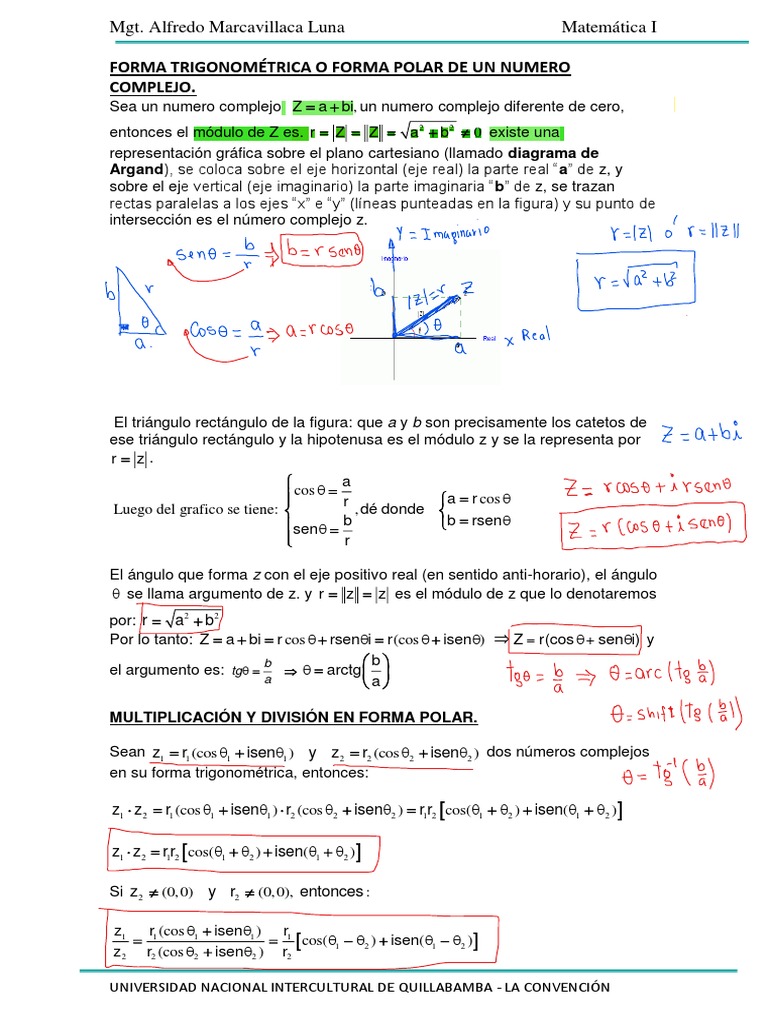 24 Forma Polar Num Complejo 3 Pizarra | PDF | Número complejo | Logaritmo