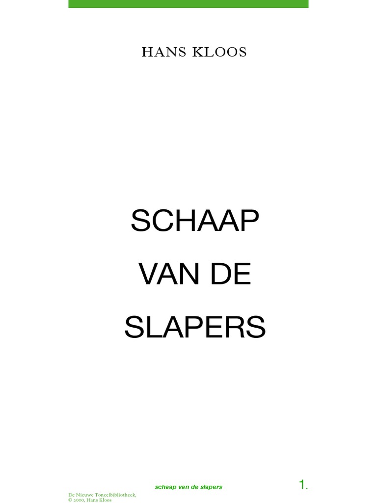 Hans Kloos - Schaap Van de Slapers | PDF