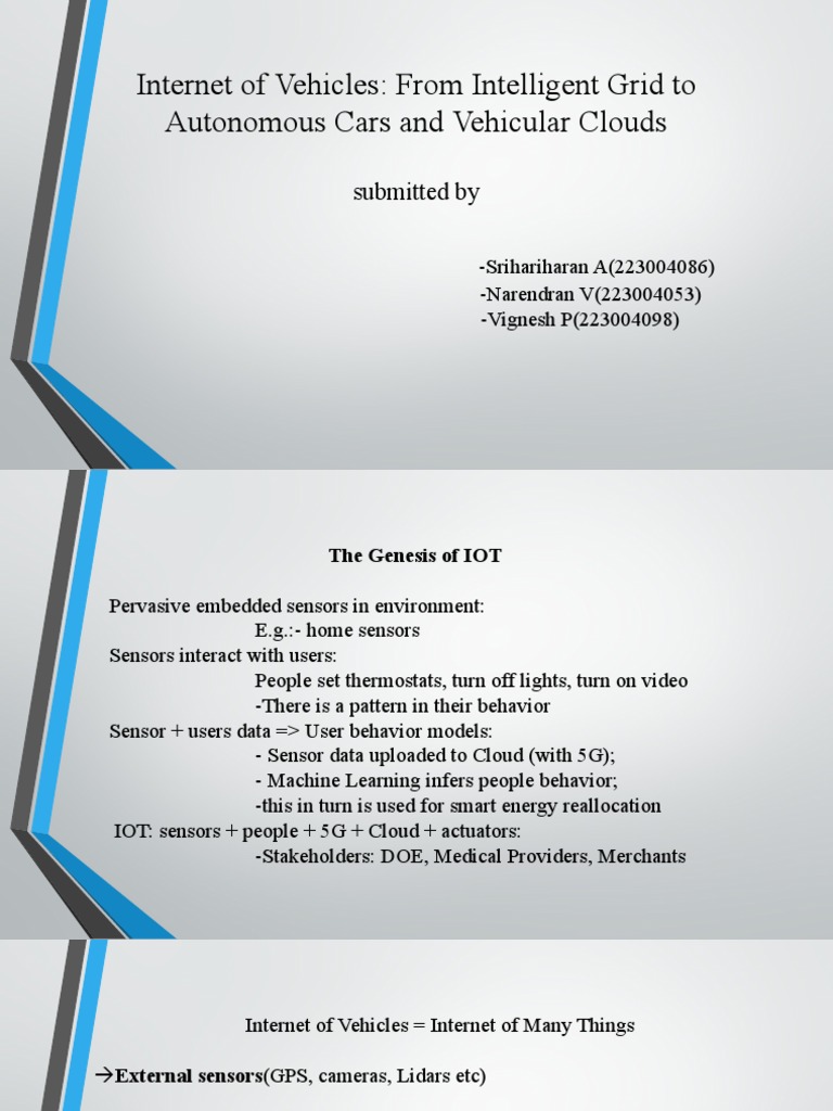 Internet of Vehicles: Future of Mobility | PDF | Cloud Computing ...