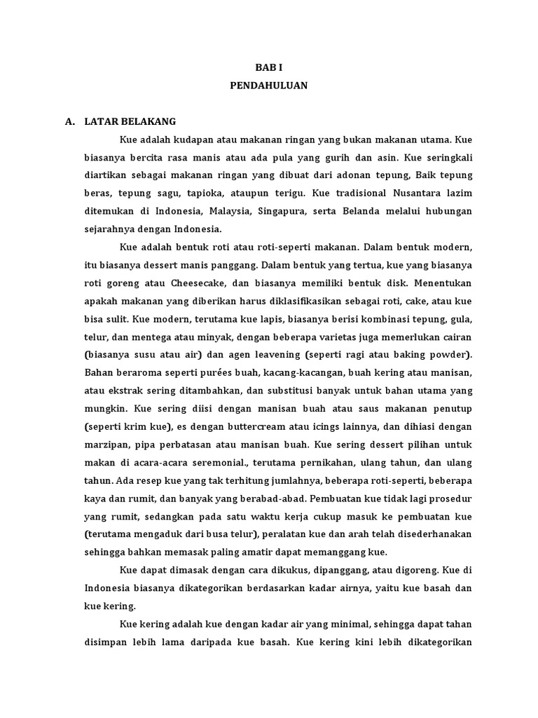 Makalah Cara Membuat Kue Jajan | PDF | Memasak, Makanan, & Anggur ...