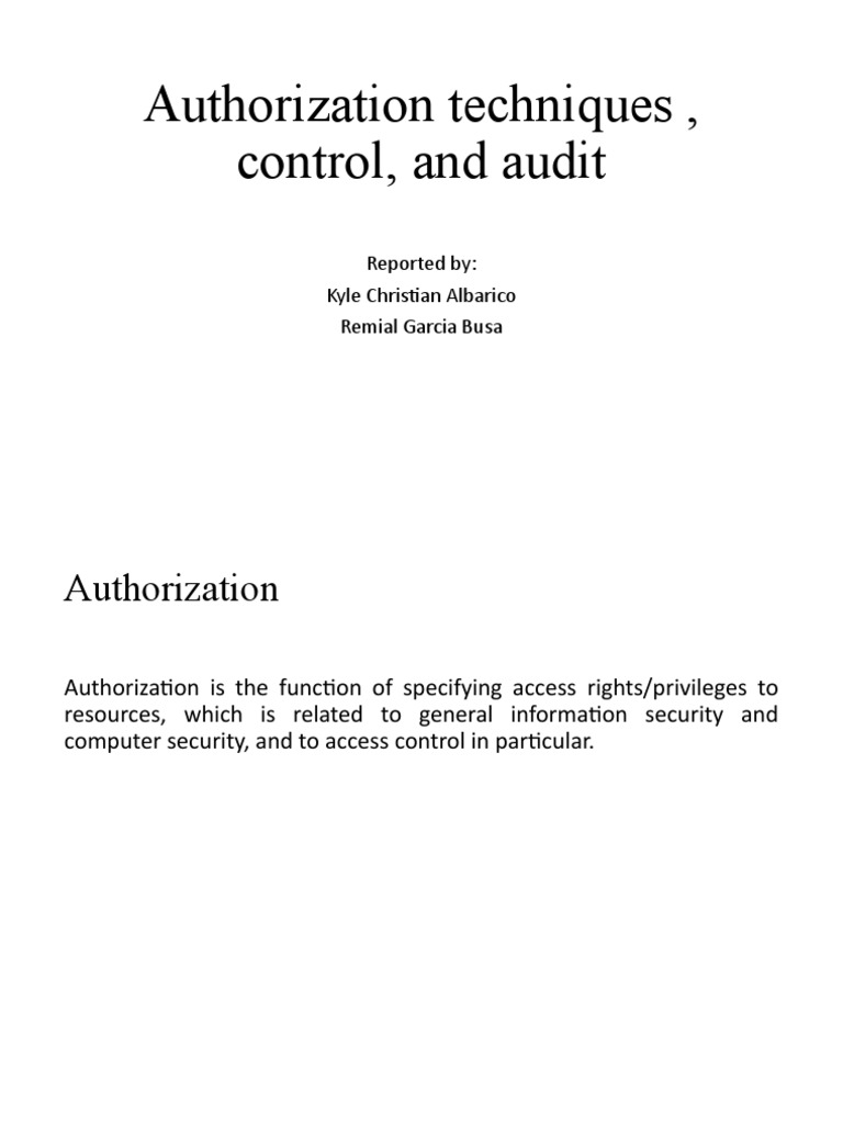 Authorization Techniques | PDF | Authentication | Hypertext Transfer ...