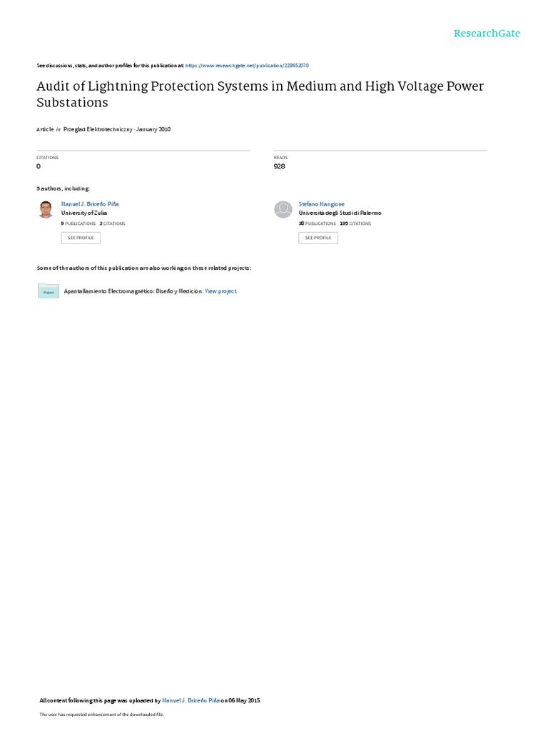 Audit of Lightning Protection Systems in Medium An | PDF | Electrical Substation | Electrical Grid