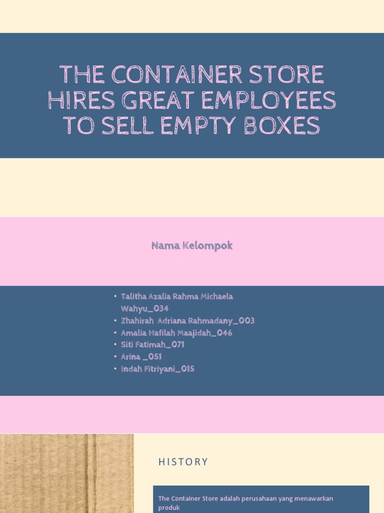 (PPT Studi Kasus) The Container Store Hires Great Employees To Sell ...