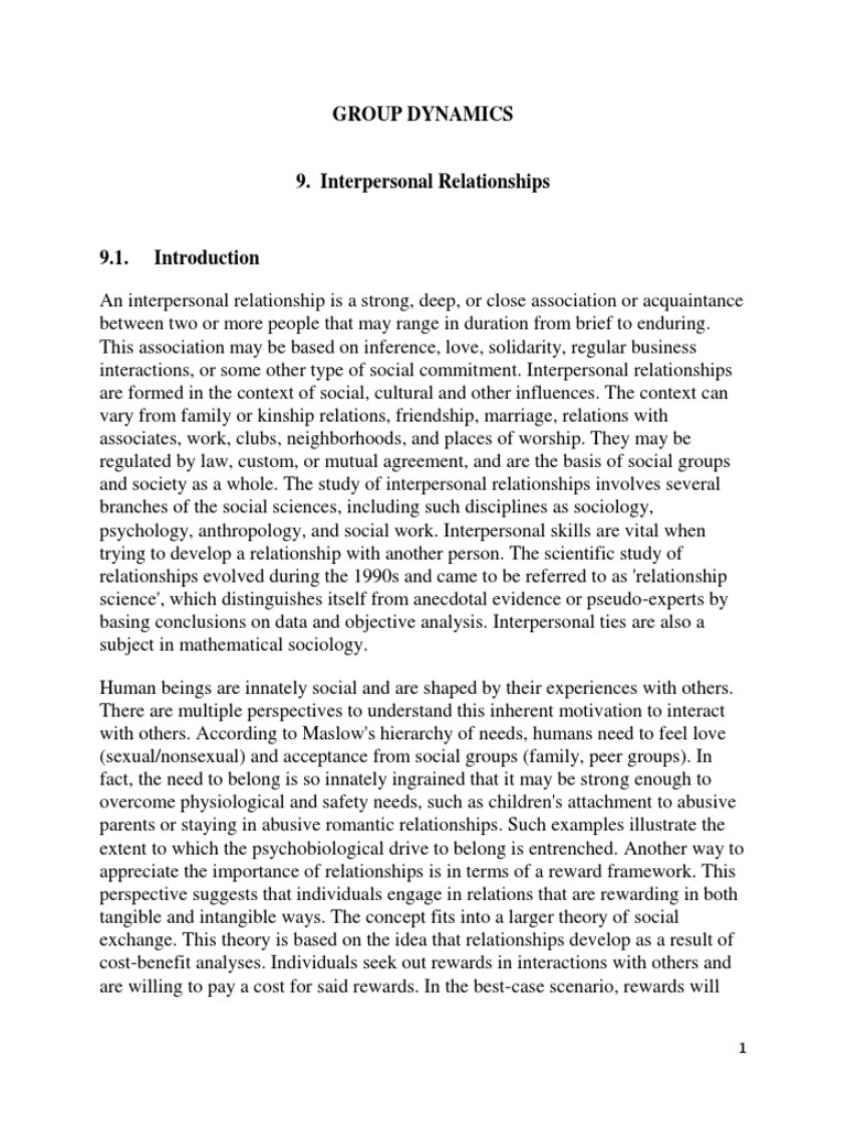 Group Dynamics - Session 9 | PDF | Interpersonal Relationships ...
