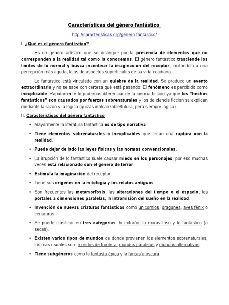 Definicion de Lo Fantastico | PDF | Fantasía