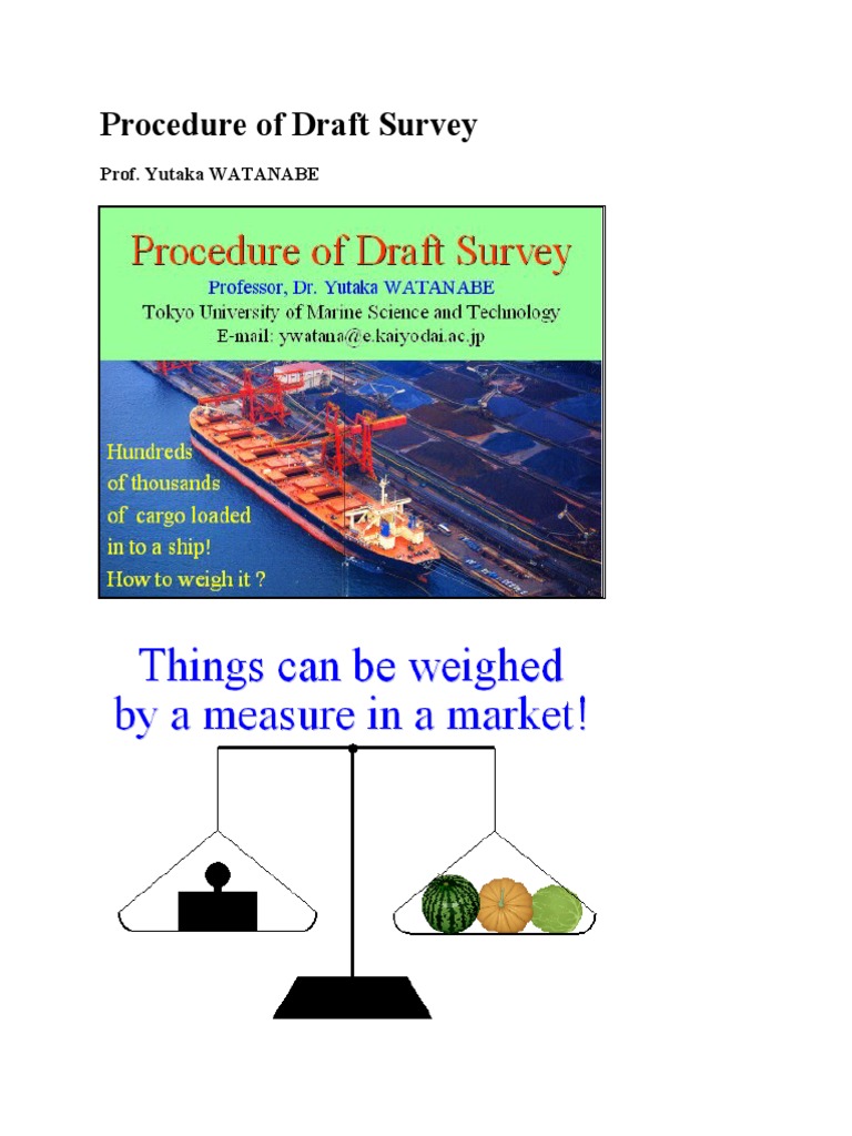 Procedure of Draft Survey | PDF | Density | Water
