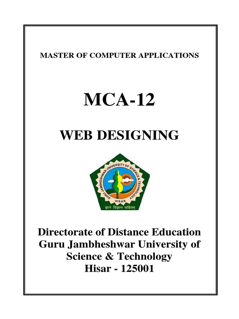 MCA-12 Web Designing | PDF | Websites | Search Engine Indexing