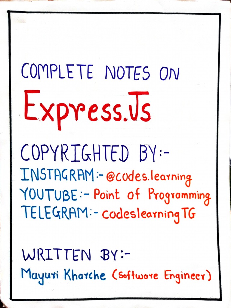 Express - Js Handwritten Notes | PDF