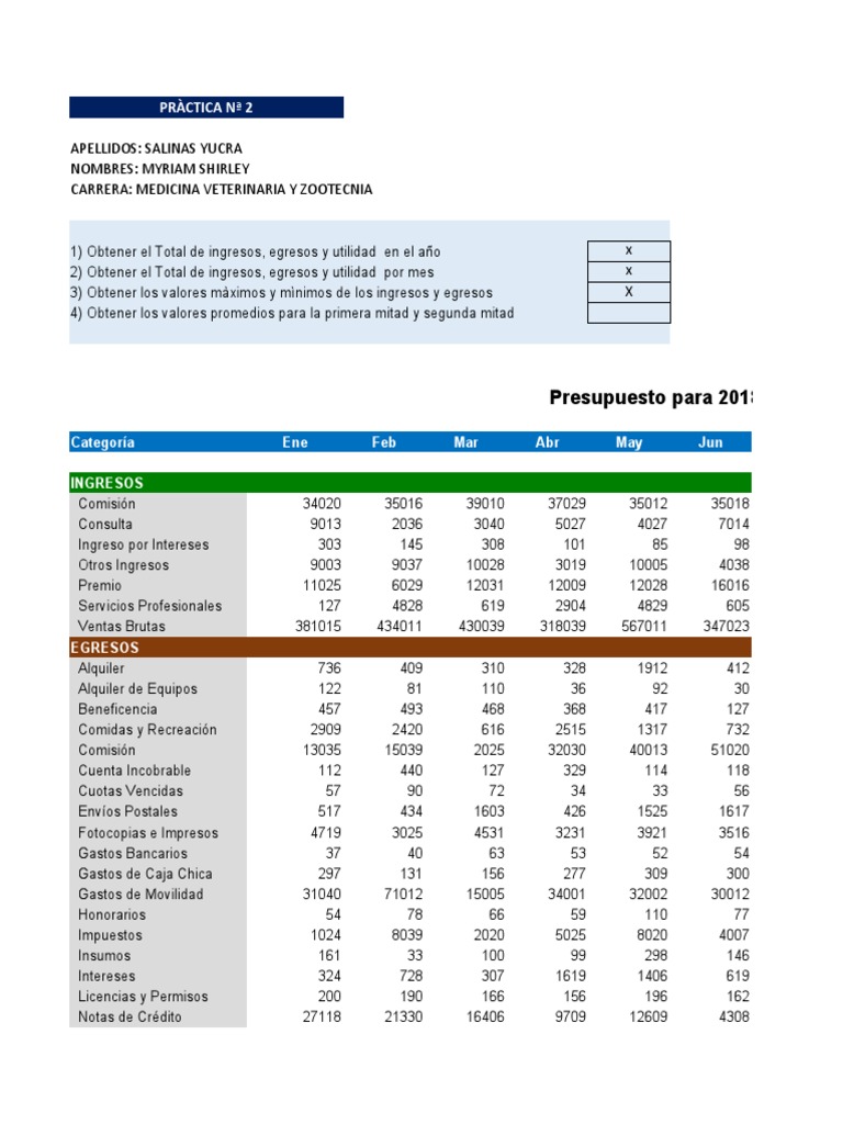 Practica N 2 - Excel | PDF