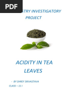 Chemistry Investigatory Project: Acidity in Tea Leaves | PDF