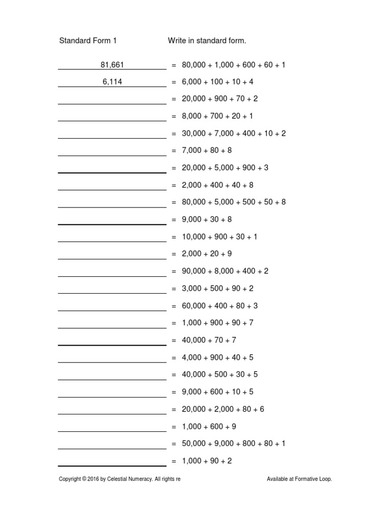 4th Grade - Place Value - Standard Form 1 | PDF | All Rights Reserved ...