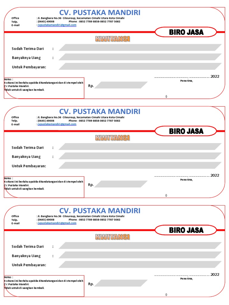 Kwitansi CV Mandiri | PDF