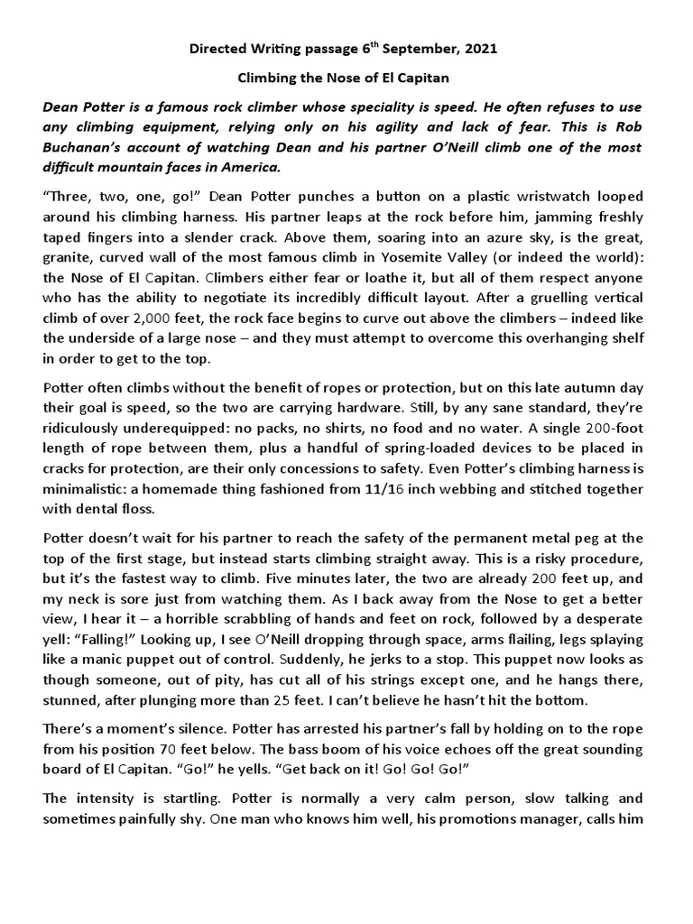 IG Interview Passage With KEY | PDF | Outdoor Recreation | Mountaineering