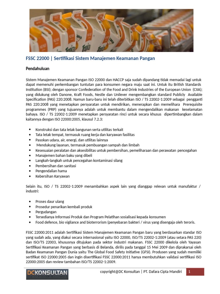 Brosur FSSC 22000 | PDF | Bisnis