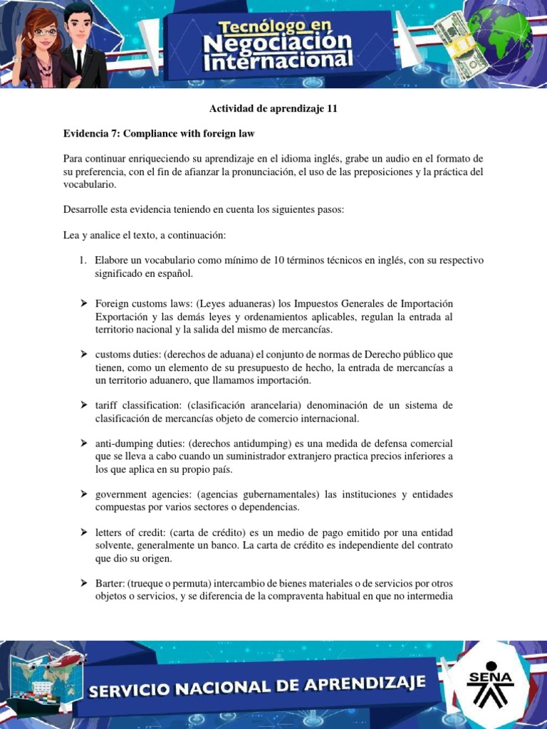 Evidencia 7 Compliance With Foreign Law | PDF | Comercio | Economias