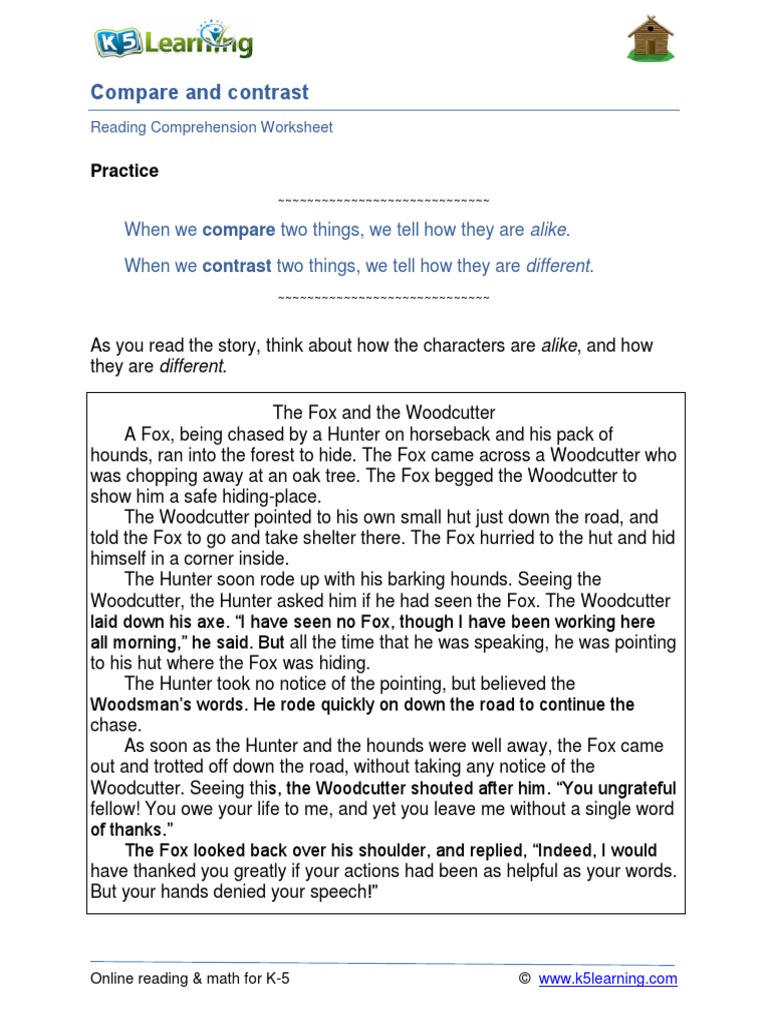 Grade 4 Compare Contrast D | PDF