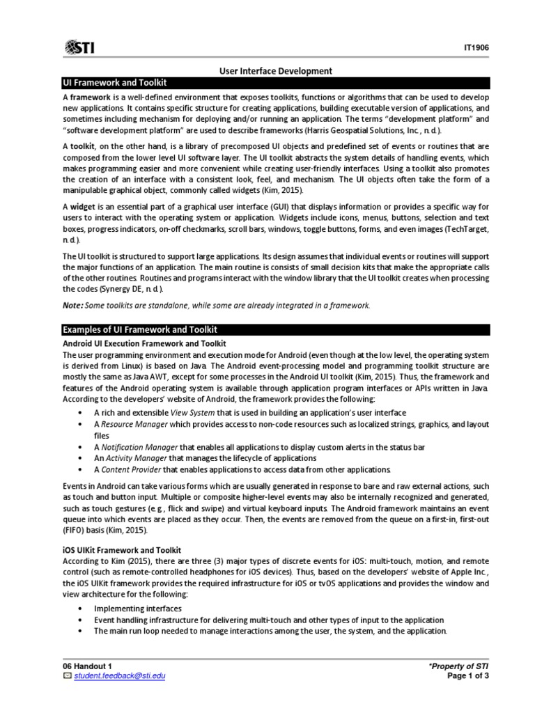 06 Handout 1 (2) UI Development | PDF | Graphical User Interfaces | User Interface