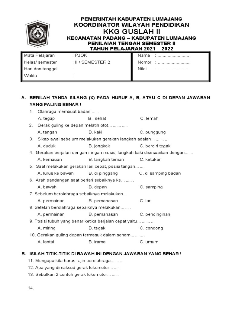 PTS PJOK Kelas 2 | PDF