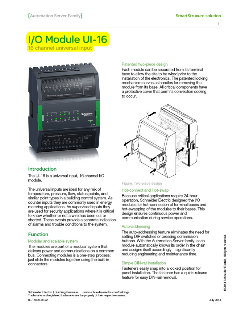 IO Module UI-16 Specification Sheet | PDF | Resistor | Series And ...