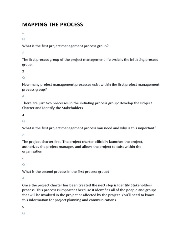 Mapping The Process Pdf Project Management Business