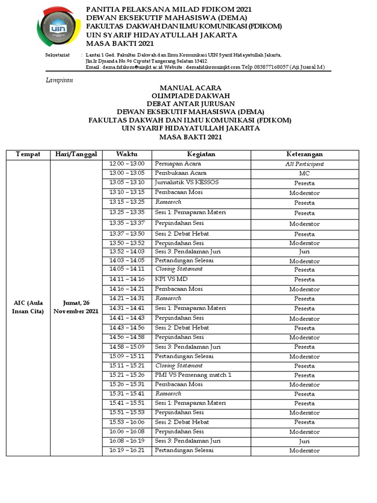 Rundown Debat | PDF