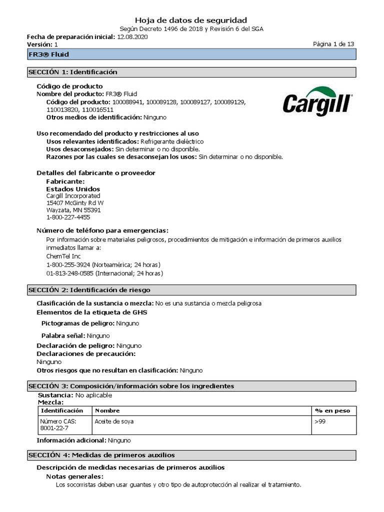 Fr3 Fluid Cargill | PDF | Toxicidad | Agua
