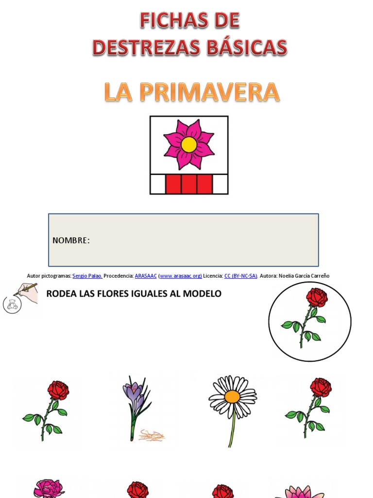 Fichas de Destrezas Basicas Primavera | PDF