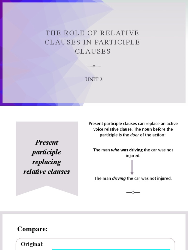 Relative Clauses and Participle Clauses | PDF