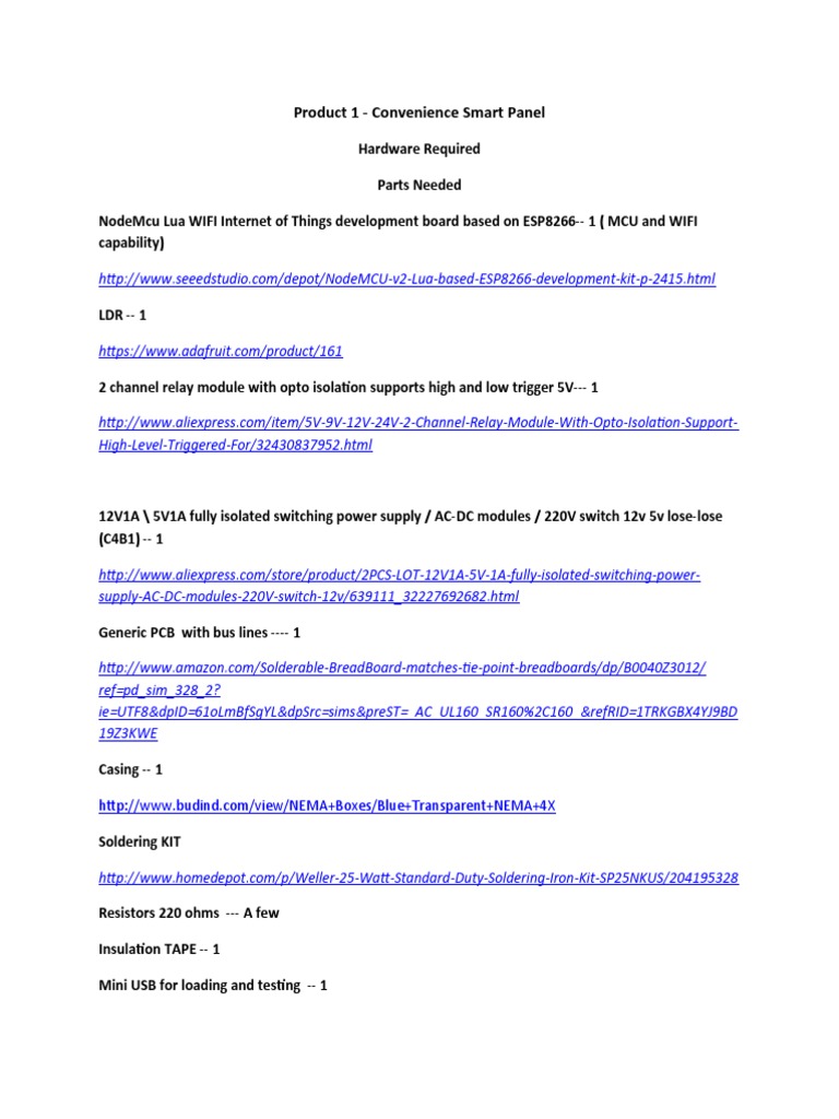 043 Product 1 Convenience Hardware List | PDF