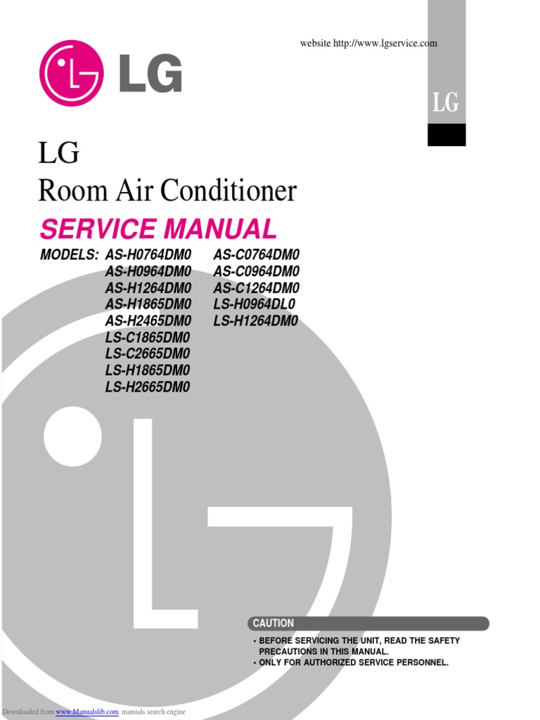 LG Room Air Conditioner SERVICE MANUAL Ash0764dm0 | Download Free PDF ...