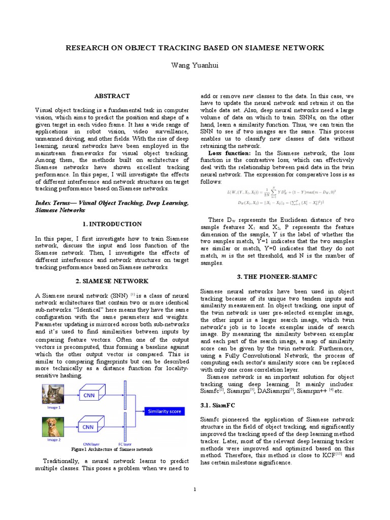 Research On Object Tracking Based On Siamese Network Pdf Cybernetics Computational